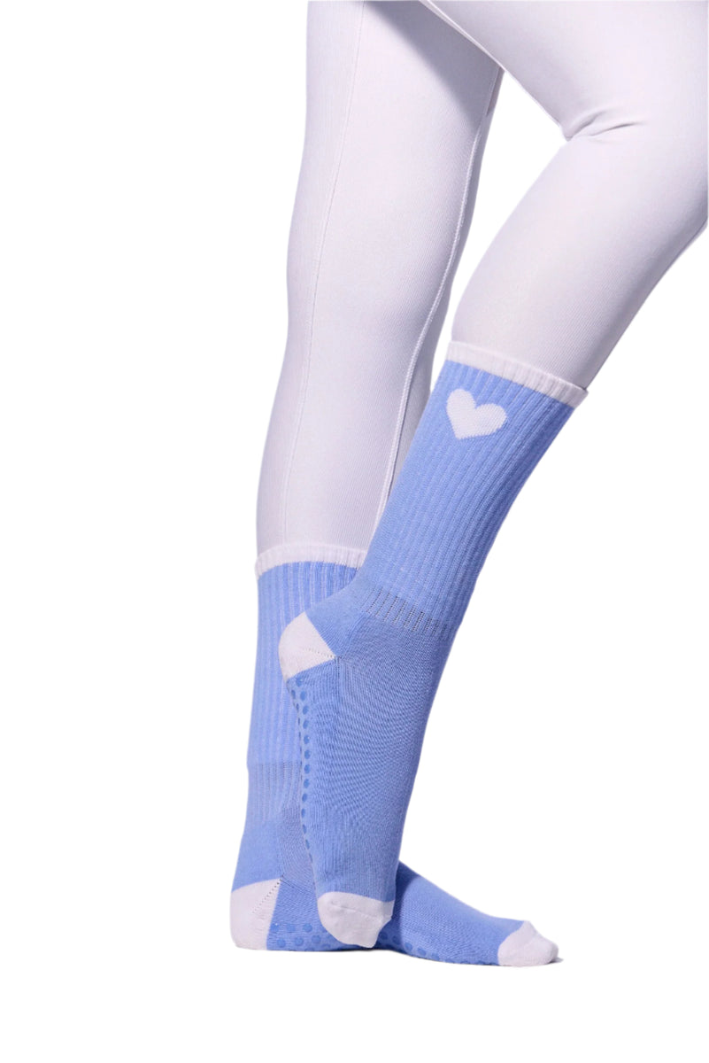 COCO Heart Grip Socks | Blue & White – coco on the go