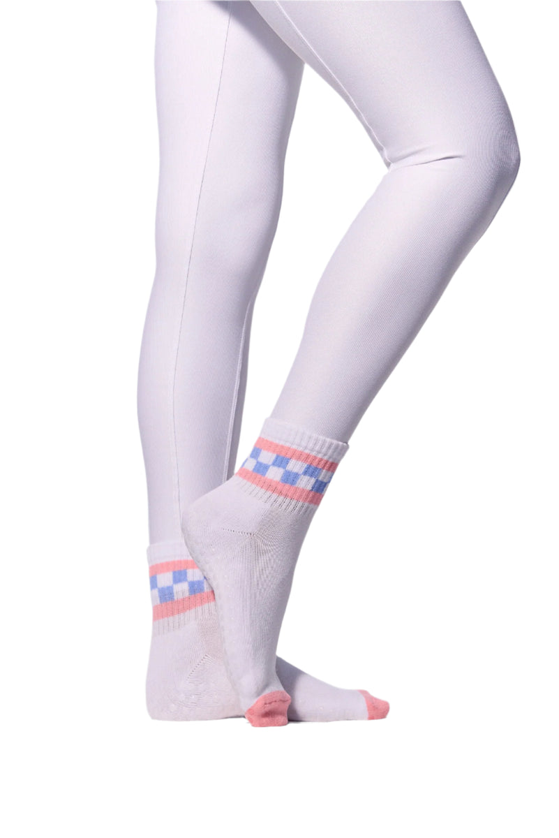 COCO Checkered Grip Socks | Blue & Pink – coco on the go